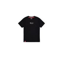 Herren T-Shirt "Alpha Wording T-Shirt", schwarz, Gr. L, Alpha Industries, Obermaterial: 100% Baumwolle, Shirts