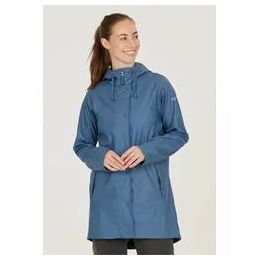 Outdoorjacke WEATHER REPORT "PETRA", Damen, Gr. 38, blau, 100% Polyester, bedruckt, unifarben, lang, hoch geschlossener Ausschnitt, Jacken Outdoorjacke, mit 5.000 mm Wassers&auml;ule