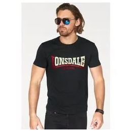 T-Shirt Lonsdale "TWO TONE", Herren, Gr. 4XL (68/70), schwarz, Single Jersey, Obermaterial: 100% Baumwolle, unifarben, Basic normal, Rundhals, Shirts T-Shirt