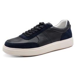 Tamaris Herren Sneaker, Gr. 45navy, Leder, Veloursleder, Schuhe, Freizeitschuh, Schn&uuml;rschuh mit dezenten Ziern&auml;hten, f&uuml;r Herren