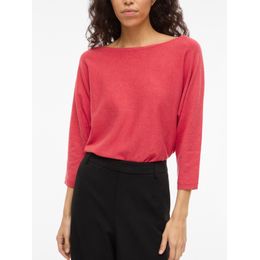 Vila Damen 3/4 Arm-Pullover "VIMALU BOATNECK 3/4 SLEEVE KNIT TOP-NOOS", rot, Gr. XL, meliert, Strick, Obermaterial: 50% Polyester, 30% Viskose, 20%