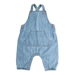 MaxiMo M&auml;dchen Schlupfhose, Gr. 74, blau, Denim/Jeans, Obermaterial: 100% Baumwolle, Hosen, Denim-Optik, elastische Beinb&uuml;ndchen, Holzkn&ouml;pfe, unisex