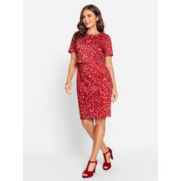 Lady Damen Druckkleid "Kleid", rot, Gr. 38, gemustert, mehrfarbig, 97% Baumwolle, 3% Elasthan, Kleider