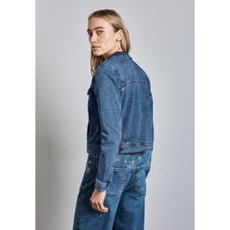 Street One Damen Jeansjacke, blau, Gr. 36, unifarben, Jeans, 97% Baumwolle, 3% Elasthan, Jacken, mit Brusttaschen