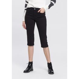 Arizona Damen Caprijeans "mit Schlitz am Saum", schwarz, Basic, Gr. 50, unifarben, Denim/Jeans, Obermaterial: 98% Baumwolle, 2% Elasthan, Jeans,