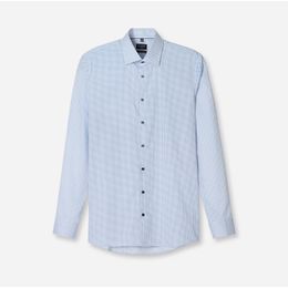 Langarmhemd OLYMP "No 6 six", Herren, Gr. 41, N-Gr, wei&szlig;, Web, Obermaterial: 97% Baumwolle, 3% Elastolefin, sehr schmal normal, Hemden, super slim, New York Kentkragen, gemustert, Businesshemd