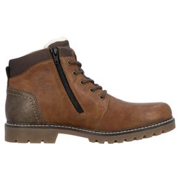 Rieker Herren Winterstiefelette, Gr. 40, braun, Lederimitat, Textil, Schuhe, Workerboots, Schn&uuml;rboots, Trekkingstiefel mit RiekerTEX-Membran