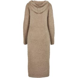 Urban Classics Damen Cardigan "Urban Classics Damen Ladies Hooded Feather Cardigan"softtaupe, Gr. 5XL, unifarben, 51% Polyamid, 49% Polyacryl,