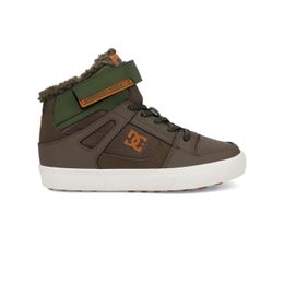 DC Shoes Kinder Winterboots "Pure High-Top Wnt Ev", Gr. 5olive, sanftes wei&szlig;, Obermaterial: Leder [Kuh] / Futter: Textil / Au&szlig;ensohle: Gummi., Schuhe