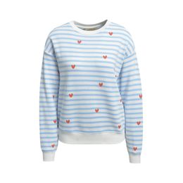 Smith & Soul SMITH & SOUL Damen Sweatshirtsky, Gr. L, bedruckt, gestreift, Sweatware, Obermaterial: 80% Baumwolle, 20% Modal, Sweatshirts, mit Rundhals, Relaxed