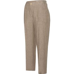 MAC Damen Leinenhose "NORA cropped", beige, Gr. 46, Web, Obermaterial: 100% Leinen, Hosen, Sommerhose temperaturausgleichend und angenehm auf der Haut
