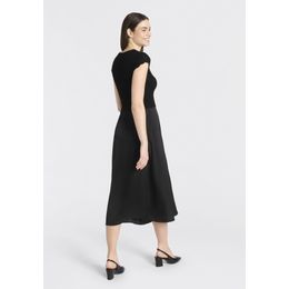 BOSS Orange Damen Midikleid "Ficella Premium Damenmode"schwarz 001, Gr. XS, unifarben, Strick, Obermaterial: 79% Viskose, 21% Polyester, Kleider, aus