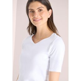 Cecil Damen T-Shirtwei&szlig;, Gr. M, unifarben, Web, 100% Baumwolle, Shirts, Basic