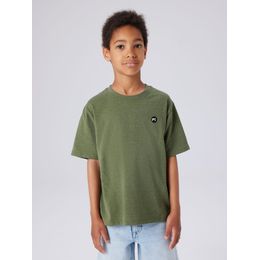 name it Jungen Kurzarmshirt "NKMVIMO SS NREG TOP NOOS"rifle gr&uuml;n, Gr. 134, unifarben, Jersey, Obermaterial: 60% Baumwolle, 40% Polyester, Shirts,