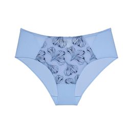 Triumph Damen Maxislip "Wild Iris Florale", Gr. 40, blau, Microtouch, Obermaterial: 86% Polyamid, 14% Elasthan, Unterhosen, mehrfarbige Stickerei,