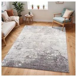 Teppich LIVABLISS "BANGKOK", grau, B:200cm H:9mm L:275cm, Kunstfaser, Teppiche, Teppich, Designerteppich in Marmor Optik, Kurzflor Wohnzimmerteppich/L&auml;ufer