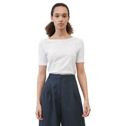 Marc O'Polo MARC O'POLO Damen T-Shirt "T-shirt, short-sleeve, boat-neck", wei&szlig;, Gr. XL, Single Jersey, Obermaterial: 100% Baumwolle, Shirts