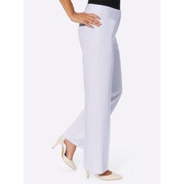 Lady Damen B&uuml;gelfaltenhose, wei&szlig;, Gr. 38, unifarben, 70% Polyester, 26% Viskose, 4% Elasthan, Hosen