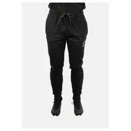 Stoffhose Reusch "Jogginghose", Herren, Gr. S, US-Gr&ouml;&szlig;en, schwarz-wei&szlig; (schwarz, wei&szlig;), 50% Baumwolle, 50% Polyester, mehrfarbig, lang, Hosen Stoffhose, in zeitlosem Look