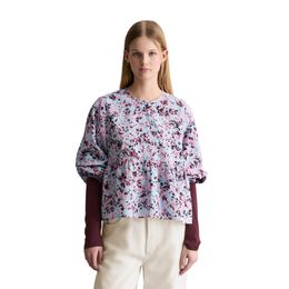 Marc O'Polo Damen Langarmbluse "aus bedrucktem Viskose-Mix"light blau, Gr. S, MARC O'POLO DENIM, bedruckt, Obermaterial: 73% Viskose, 27% Baumwolle, Blusen