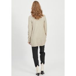 Vila Damen Cardigan "VIRIL OPEN L/S KNIT CARDIGAN - NOOS", beige, Basic, Gr. XS, meliert, Feinstrick, Obermaterial: 50% Viskose, 27% Nylon, 23%