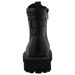 Mustang Shoes Damen Winterboots "Tilda", Gr. 39, schwarz, Lederimitat, Textil, kariert, Schuhe, Plateauboots, Winterboots mit Chunky Plateausohle