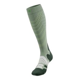 Bauerfeind Herren Sportsocken "Outdoor Merino Compression Socks", Gr. 35, gr&uuml;n, Polyamid, unifarben mit Farbeinsatz, Socken, mit hohem Anteil an