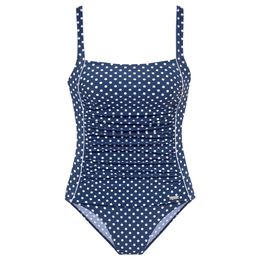 Lascana Damen Badeanzug, blau, Gr. 52, gepunktet, Polyamid, Badeanz&uuml;ge, im P&uuml;nktchen-Design mit Shaping-Effekt