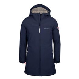 Trollkids Kinder Softshellmantel "GIRLS KRISTIANSAND COAT", blau, Gr. 128, Obermaterial: 94% Polyester, 6% Elasthan, M&auml;ntel, mit angeschnittener
