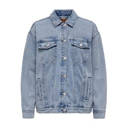 Only CARMAKOMA Damen Jeansjacke "CAROCEAN L/S OVERSIZE JKT DNM NOOS", blau, Gr. 46, unifarben, Denim/Jeans, Obermaterial: 100% Baumwolle, Jacken
