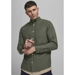 Jack & Jones JACK & JONES Herren Langarmhemd "JJEOXFORD SHIRT LS NOOS", gr&uuml;n, Gr. S, Web, Obermaterial: 100% Baumwolle, Hemden