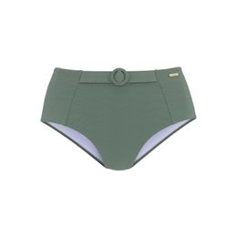 Sunseeker Damen Highwaist-Bikini-Hose "Loretta", gr&uuml;n, Gr. 40, Polyamid, Badehosen, mit Zierg&uuml;rtel