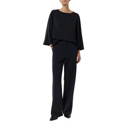 comma, COMMA Damen Bundfaltenhose, blau, Gr. 36, unifarben, Web, Obermaterial: 50% Viskose, 42% Polyamid, 8% Elasthan, Hosen, mit Viskose und Stretch