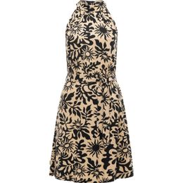 Ragwear Damen A-Linien-Kleid "Angylee Print YOUMODO"sand, Gr. L, Material: 100% Viskose, Kleider, Leichtes Sommerkleid mit Bindeg&uuml;rtel