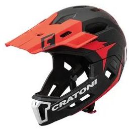 Bike Cross Helm Cratoni "MTB-Fahrradhelm C-Maniac 2.0 MX" Gr. 59, schwarz (schwarz, rot matt), Helme, 59/61 Kopfumfang: 59cm - 61cm
