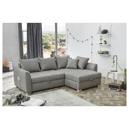 Jockenh&ouml;fer Ecksofa JOCKENH&Ouml;FER GRUPPE "Boomer L-Form, B: 236 cm", grau, B:236cm T:94cm, Korpus: 100% Polyester;Kissen: 100% Polyester, Sofas, Ecksofa, mit Bettfunktion, Bettkasten & Zierkissen, 2 separate Liegefl&auml;chen