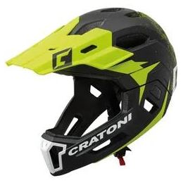 Bike Cross Helm Cratoni "MTB-Fahrradhelm C-Maniac 2.0 MX" Gr. 59, schwarz (schwarz, lime matt), Helme, 59/61 Kopfumfang: 59cm - 61cm