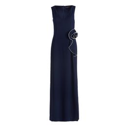 Vera Mont Damen Abendkleid "Damen mit Volant", blau, Gr. 40, Cr&ecirc;pe, Obermaterial: 95% Polyester, 5% Elasthan; Futter: 100% Polyester, Kleider