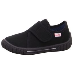 Superfit M&auml;dchen Hausschuh "BILL, WMS: mittel", Gr. 29, schwarz, Baumwolle, Schuhe, Kindergartenschuh mit Klettverschluss, Gr&ouml;&szlig;enschablone zum
