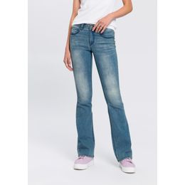 Arizona Damen Bootcut-Jeans "Shaping", blau, Basic, Gr. 44, Denim/Jeans, Obermaterial: 79% Baumwolle, 19% Polyester, 2% Elasthan, Jeans, bootcut,