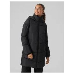 V&eacute;ro Moda Steppmantel VERO MODA "VMHALSEY COAT BOOS", Damen, Gr. XS, schwarz, Web, Obermaterial: 100% Polyester, unifarben, regular fit Po-bedeckend, M&auml;ntel Steppmantel
