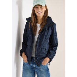 Cecil Damen Windbreakerblau navy, Gr. XL, unifarben, Stoff, 100% Polyester, Jacken, mit Stehkragen