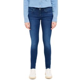 Mustang Damen Skinny-fit-Jeans "Damen Style Quincy Skinny", blau, Gr. 25, unifarben, Denim/Jeans, 78% Baumwolle, 10% Lyocell, 9% Elastomultiester, 3%