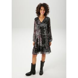 Aniston CASUAL Damen Tunikakleid, rosa, Gr. 36, Paisley, bedruckt, Chiffon, Obermaterial: 100% Polyester. Futter: 100% Polyester, Kleider, im