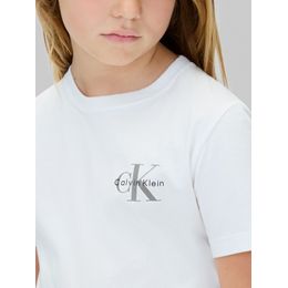 M&auml;dchen T-Shirt, wei&szlig;, Gr. 6, Calvin Klein Jeans, unifarben, Single Jersey, Obermaterial: 100% Baumwolle, Shirts, f&uuml;r Kinder bis 16 Jahre, regular
