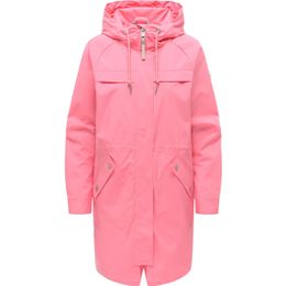 Regenmantel Ragwear "Ximenna", Damen, Gr. S (36), pink, Obermaterial: 100% Polyester. Innenfutter: 100% Polyester, gerade ca. Mitte Oberschenkel, hoch geschlossener Ausschnitt, mit Knopf,&Auml;rmel mit &Auml;rmelschlitz abgesteppte Kante mit Druckknopf, M&auml;ntel, wasserdichter und atmungsaktiver Damen &Uuml;bergangsparka
