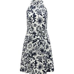 Ragwear Damen A-Linien-Kleid "Angylee Print YOUMODO"navy, Gr. L, Material: 100% Viskose, Kleider, Leichtes Sommerkleid mit Bindeg&uuml;rtel