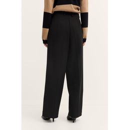 Bugatti Damen Stoffhose "doppelte Bundfalte", schwarz, Gr. 34, unifarben, 90% Polyester, 10% Elasthan, Hosen, mit Stretch-Anteilen