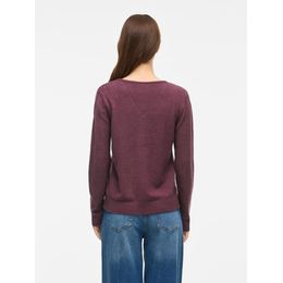 Vila Damen V-Ausschnitt-Pullover "VIRIL V-NECK L/S KNIT TOP - NOOS", lila, Gr. M, meliert, Feinstrick, Obermaterial: 50% Viskose, 27% Nylon, 23%