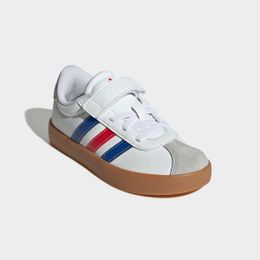M&auml;dchen Sneaker "VL COURT 3.0 KIDS", adidas Sportswear, Gr. 33, wei&szlig;, Leder, Synthetik, Schuhe, inspiriert vom Design des adidas samba, f&uuml;r Kinder &